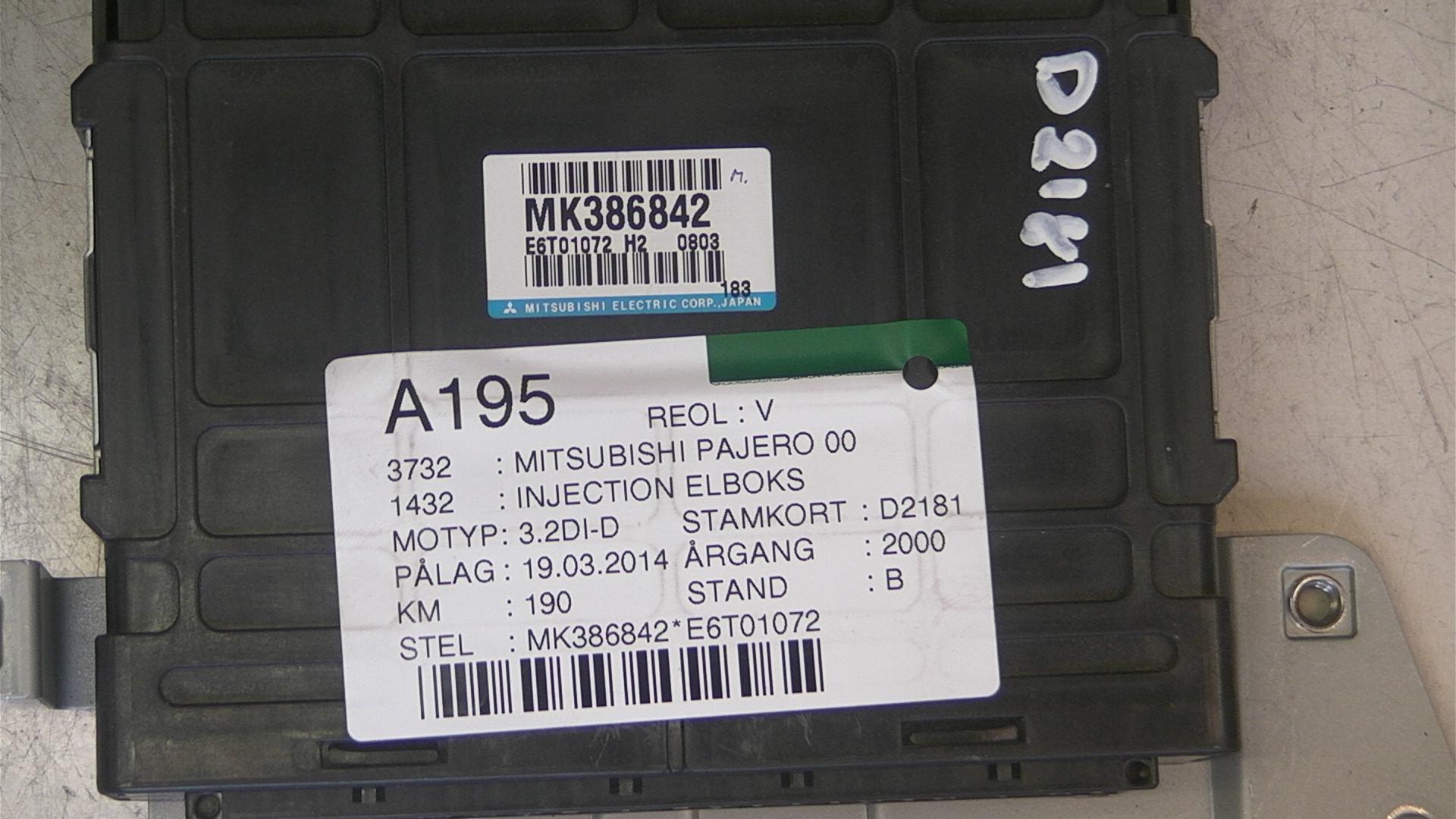 Mitsubishi PAJERO/SHOGUN Mk III Canvas Top (V6_W, V7_W) Engine control ...