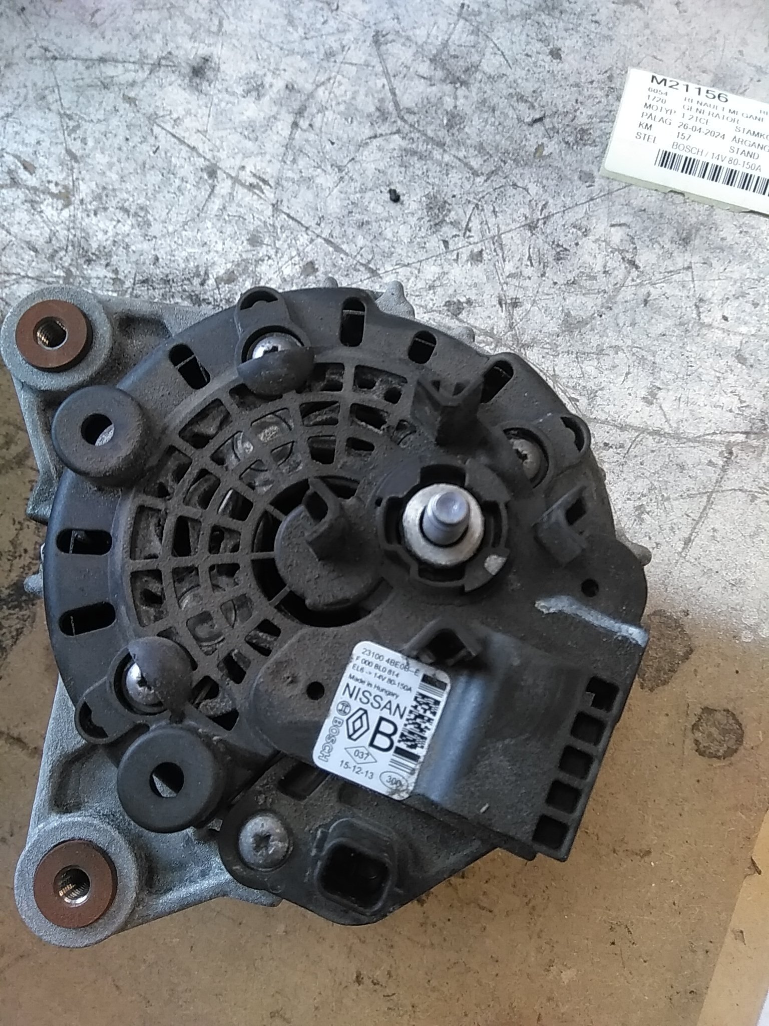 Renault MEGANE IV Hatchback (B9A/M/N_) Alternator 231004BE0B, BOSCH ...