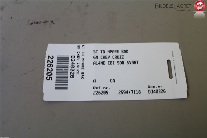 Chevrolet CRUZE Station Wagon (J308) Stossdämpfer hinten 13412143